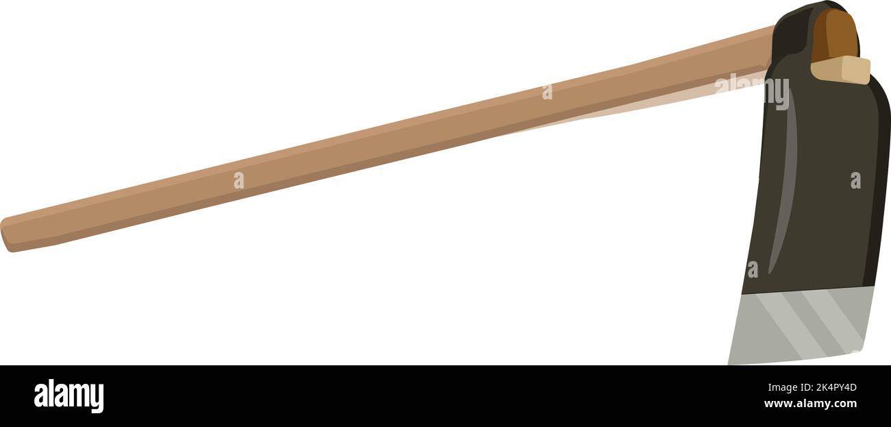 Garden hoe with woden handle, illustration, vector on a white ...