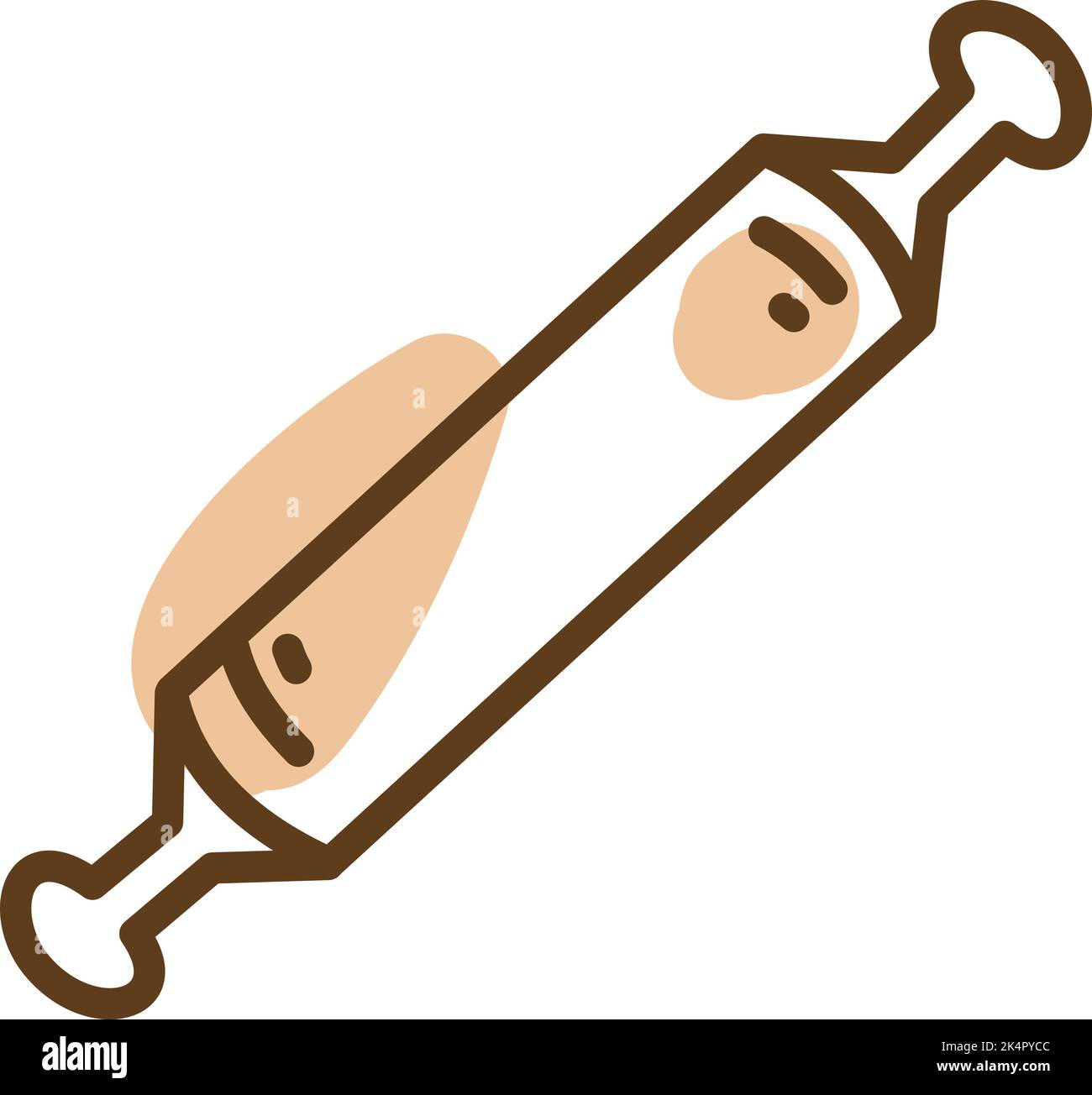 Bakery rolling pin, illustration, vector on a white background Stock ...