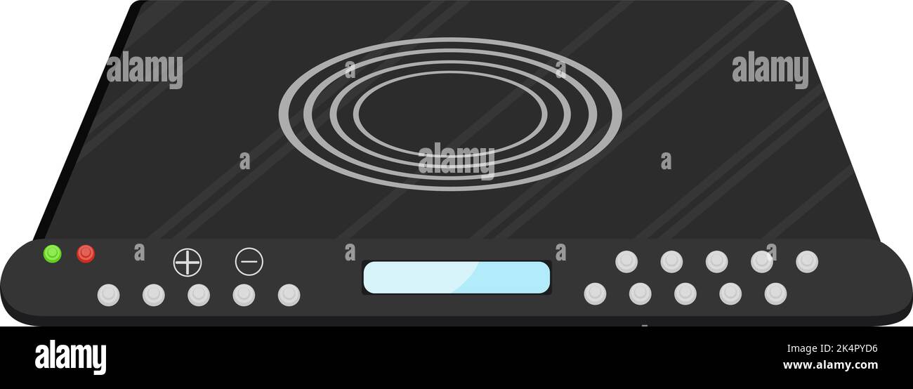 Electric induction cooker, illustration, vector on a white background ...