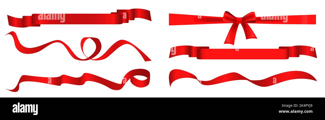 Realistic opening ceremony symbols Tapes ribbons and scissors set ...