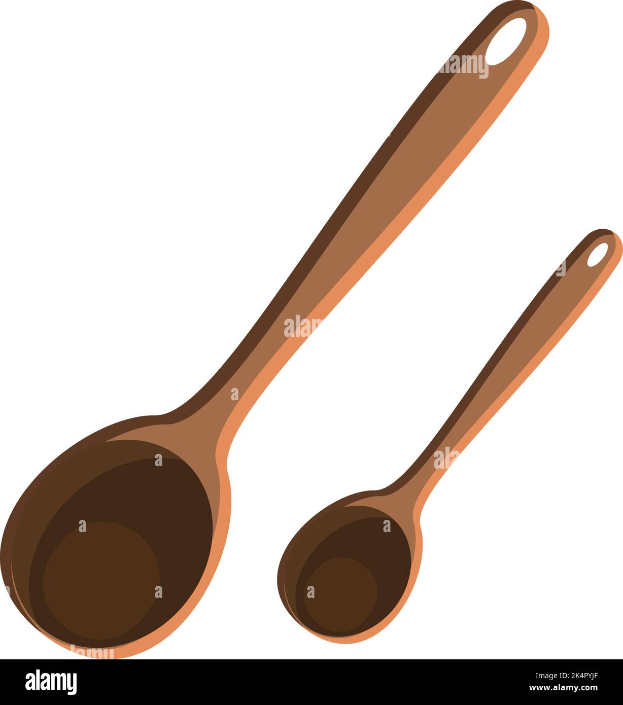 Two wooden spoons Stock Vector Images - Alamy