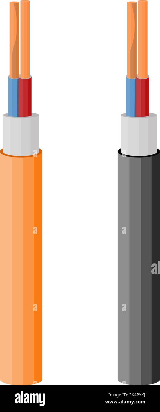 Electric wires, illustration, vector on a white background Stock Vector ...