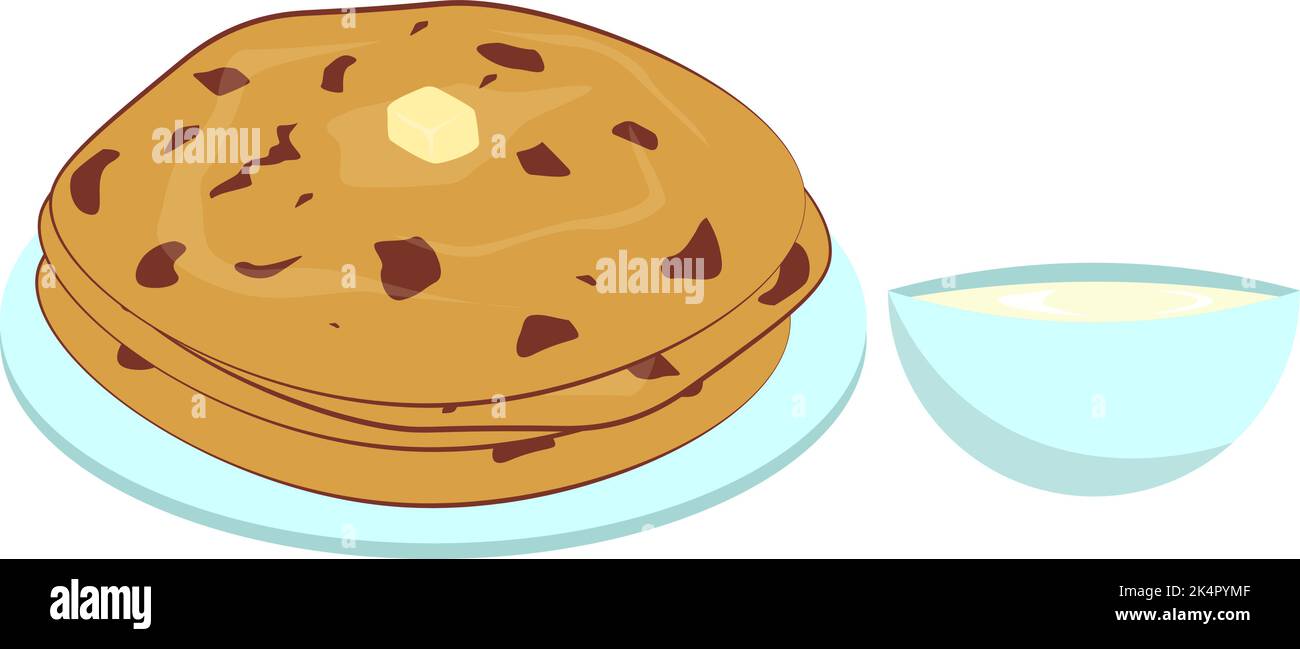 Indian breakfast, illustration, vector on a white background Stock ...