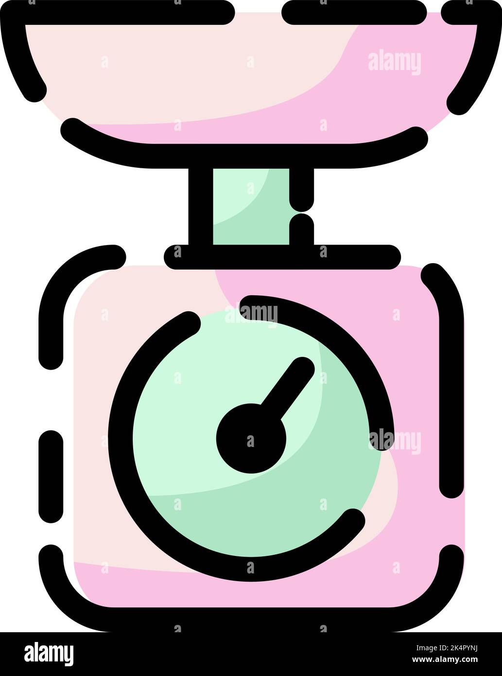 Bakery scale, illustration, vector on a white background Stock Vector ...