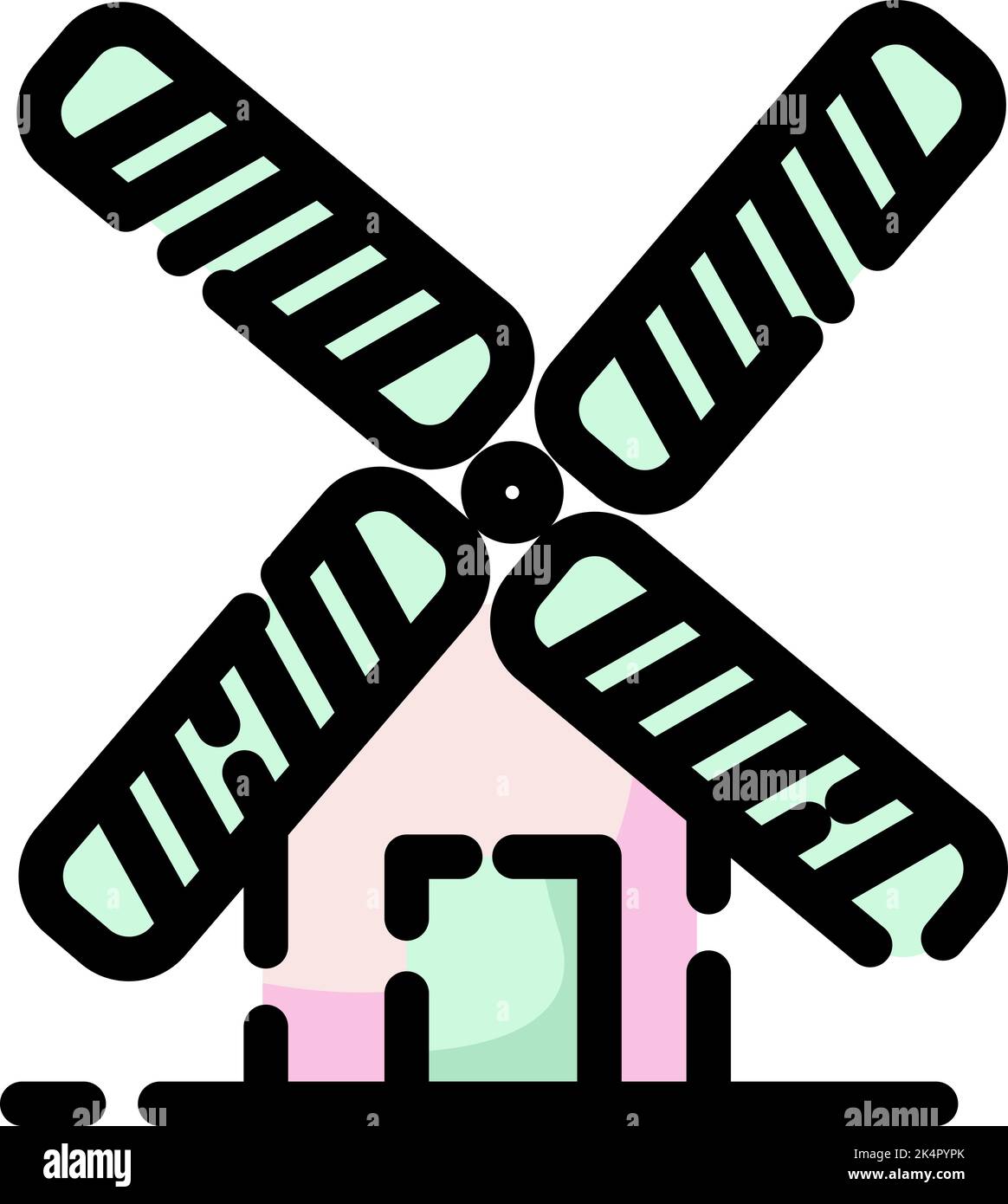 Bakery wind mill, illustration, vector on a white background Stock ...