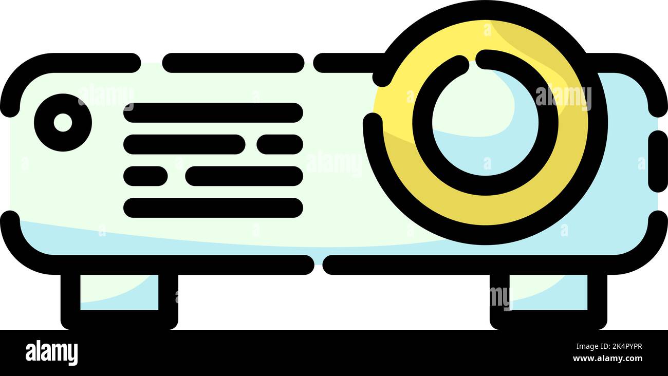 Cinema projector, illustration, vector on a white background Stock ...