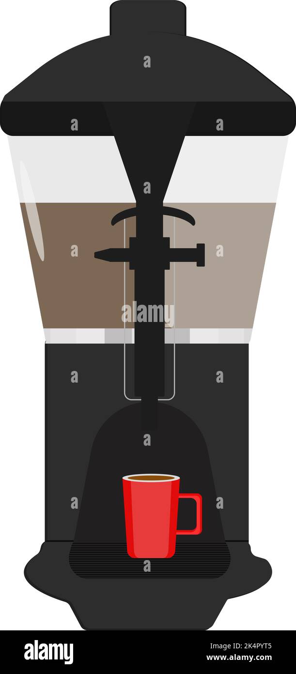 Hot chocolate machine, illustration, vector on a white background Stock ...