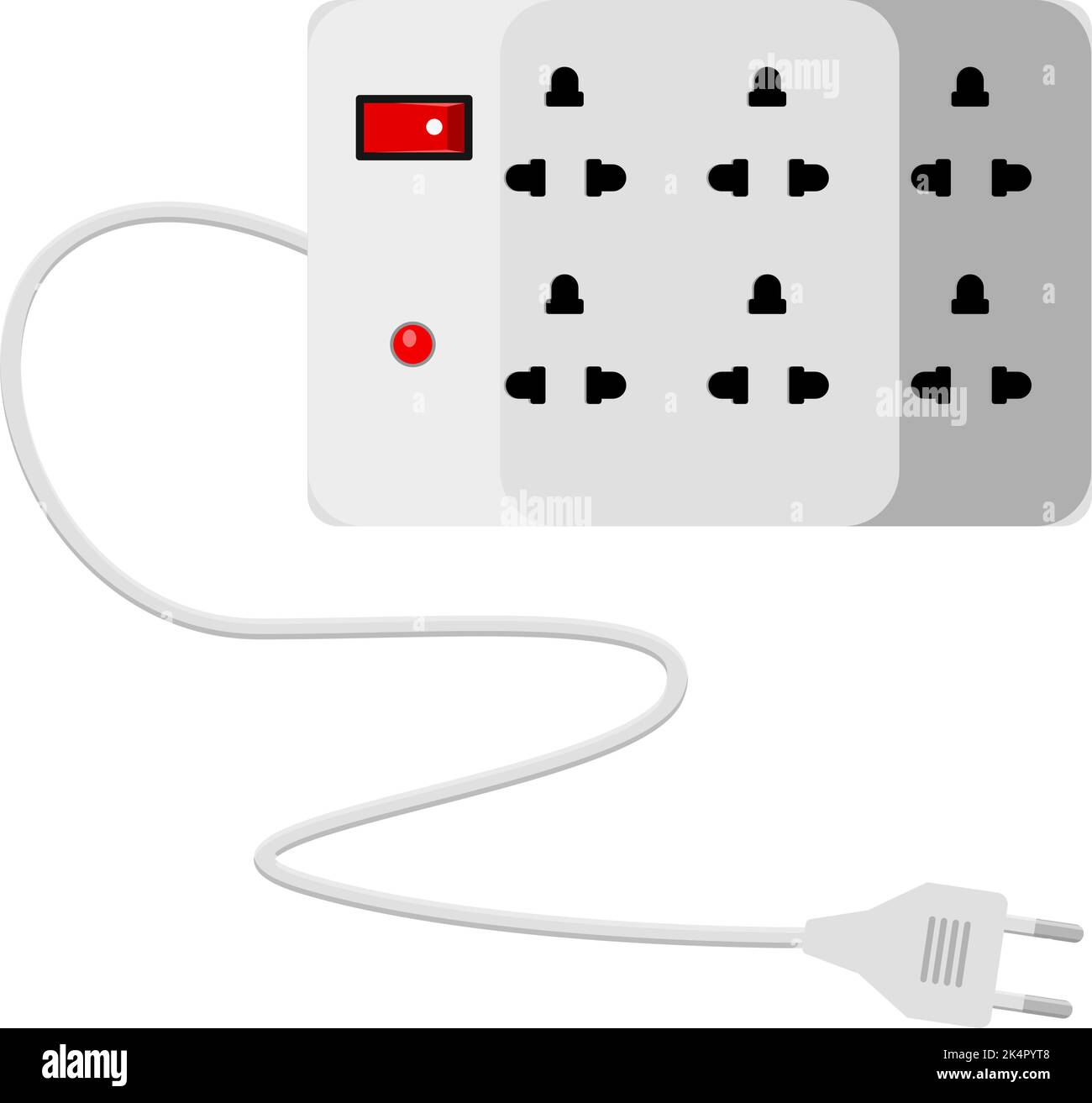 Electric extension board, illustration, vector on a white background ...