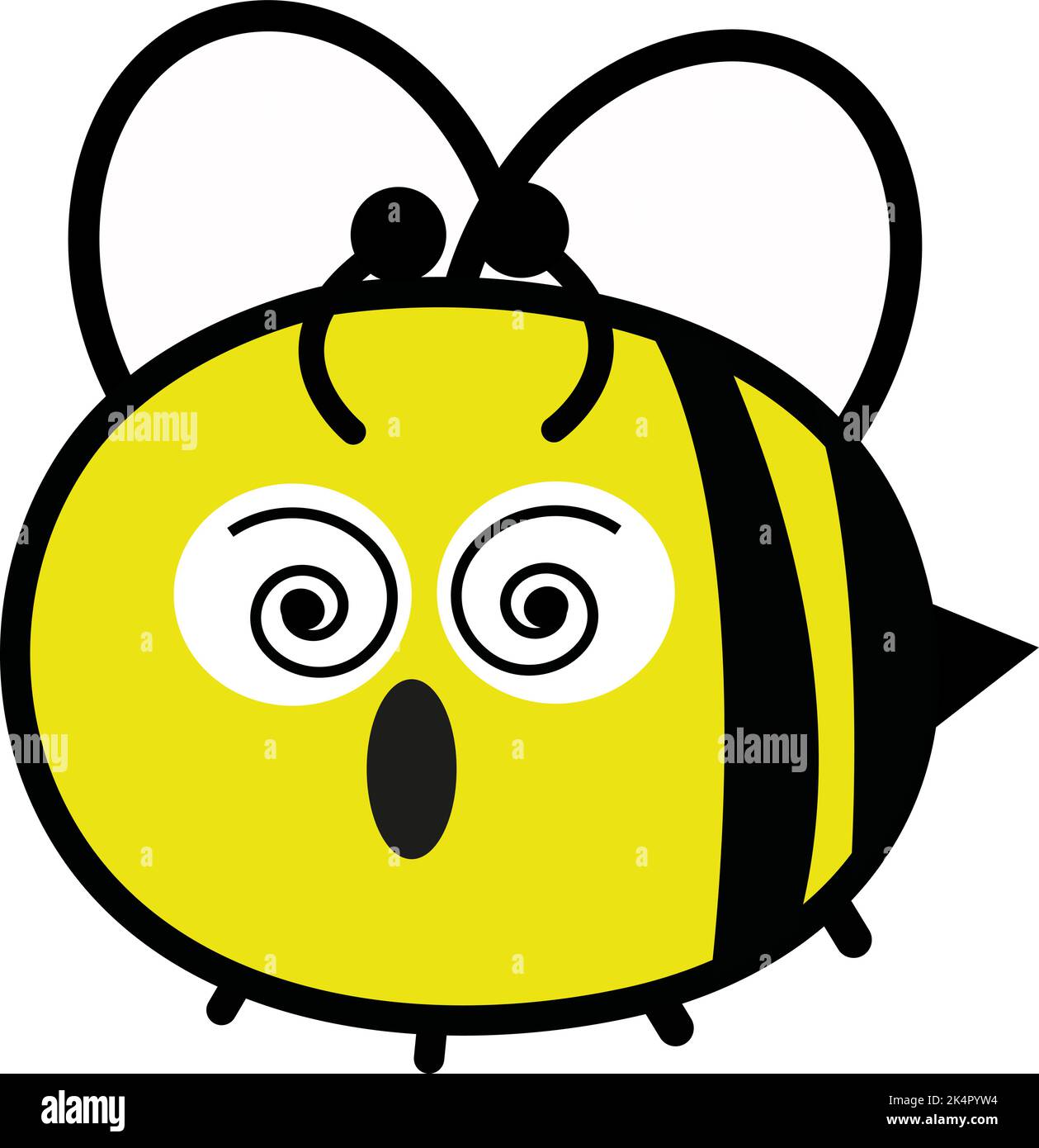 Shocked bee, illustration, vector on a white background Stock Vector ...