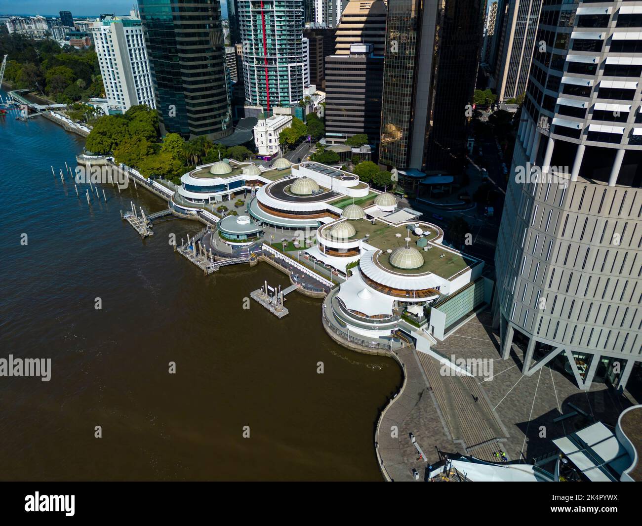Brisbane, Australia - Aug 2, 2022: Aerial view of the iconic Eagle ...
