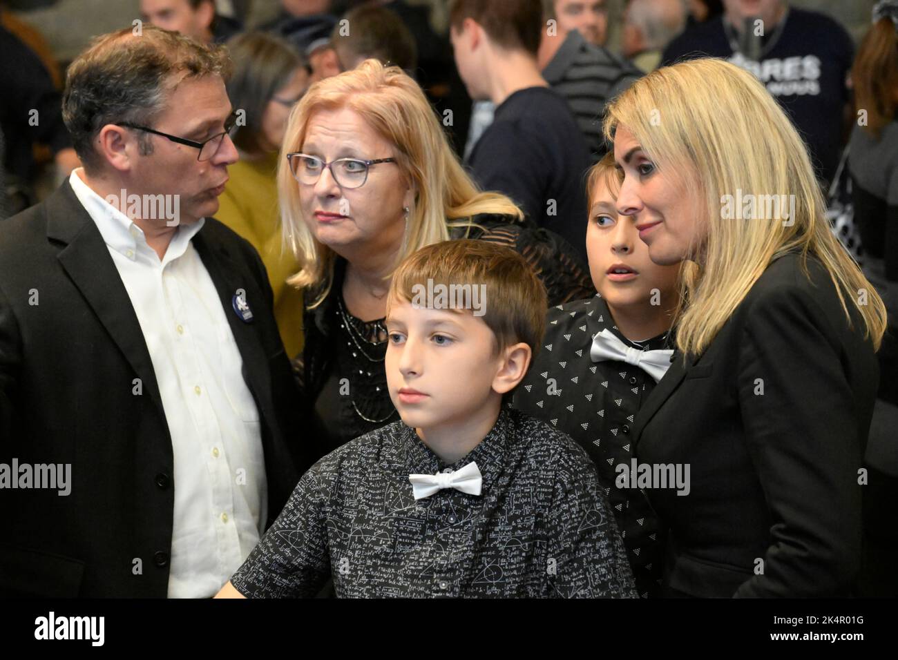 Quebec Conservative candidate for Portneuf Jacinthe-Eve Arel, right ...