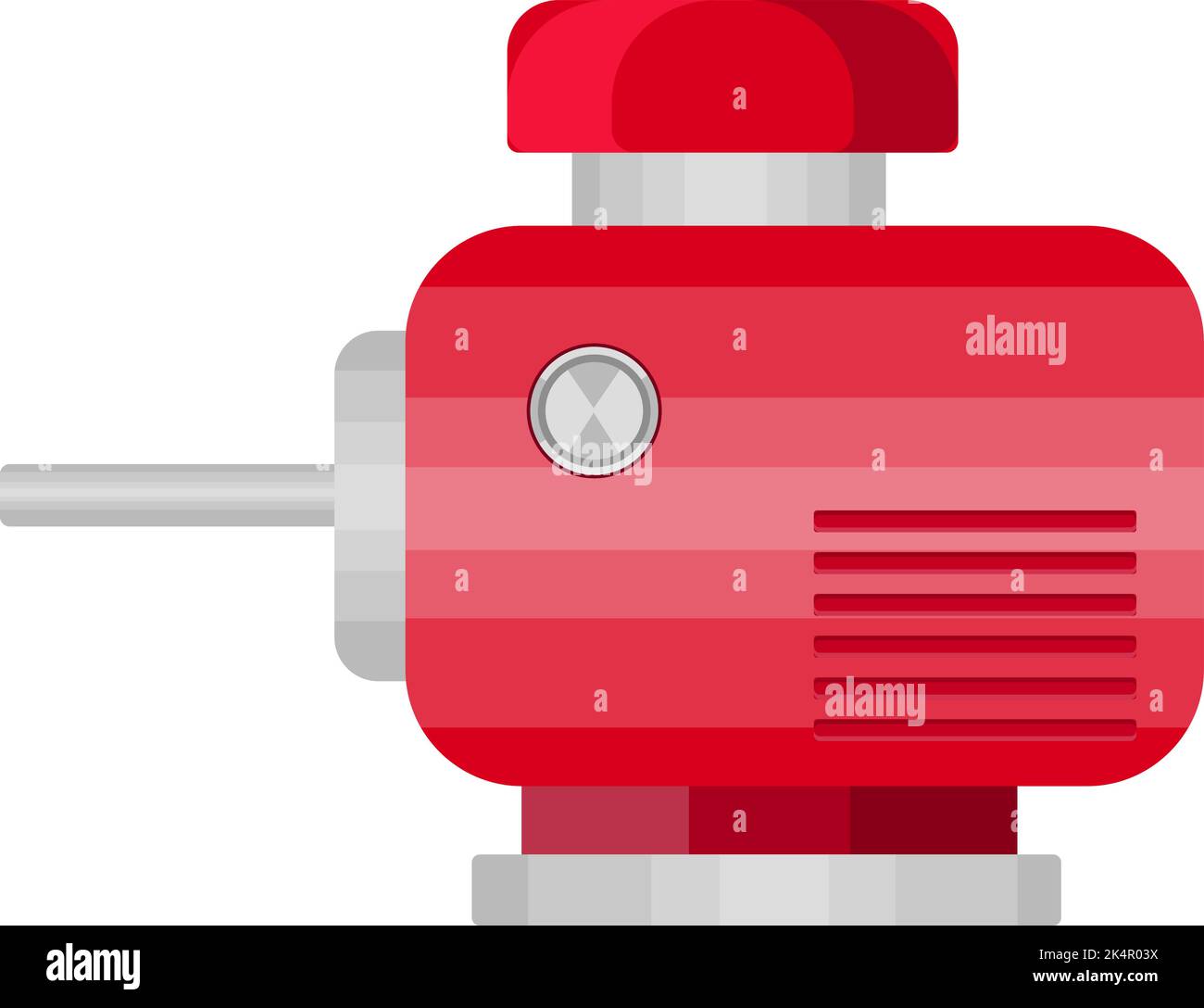 Red induction motor, illustration, vector on a white background Stock ...