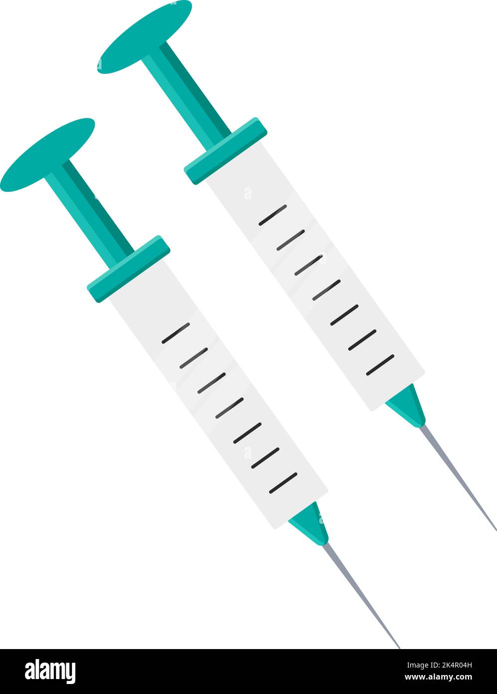 Two syringes, illustration, vector on a white background Stock Vector ...