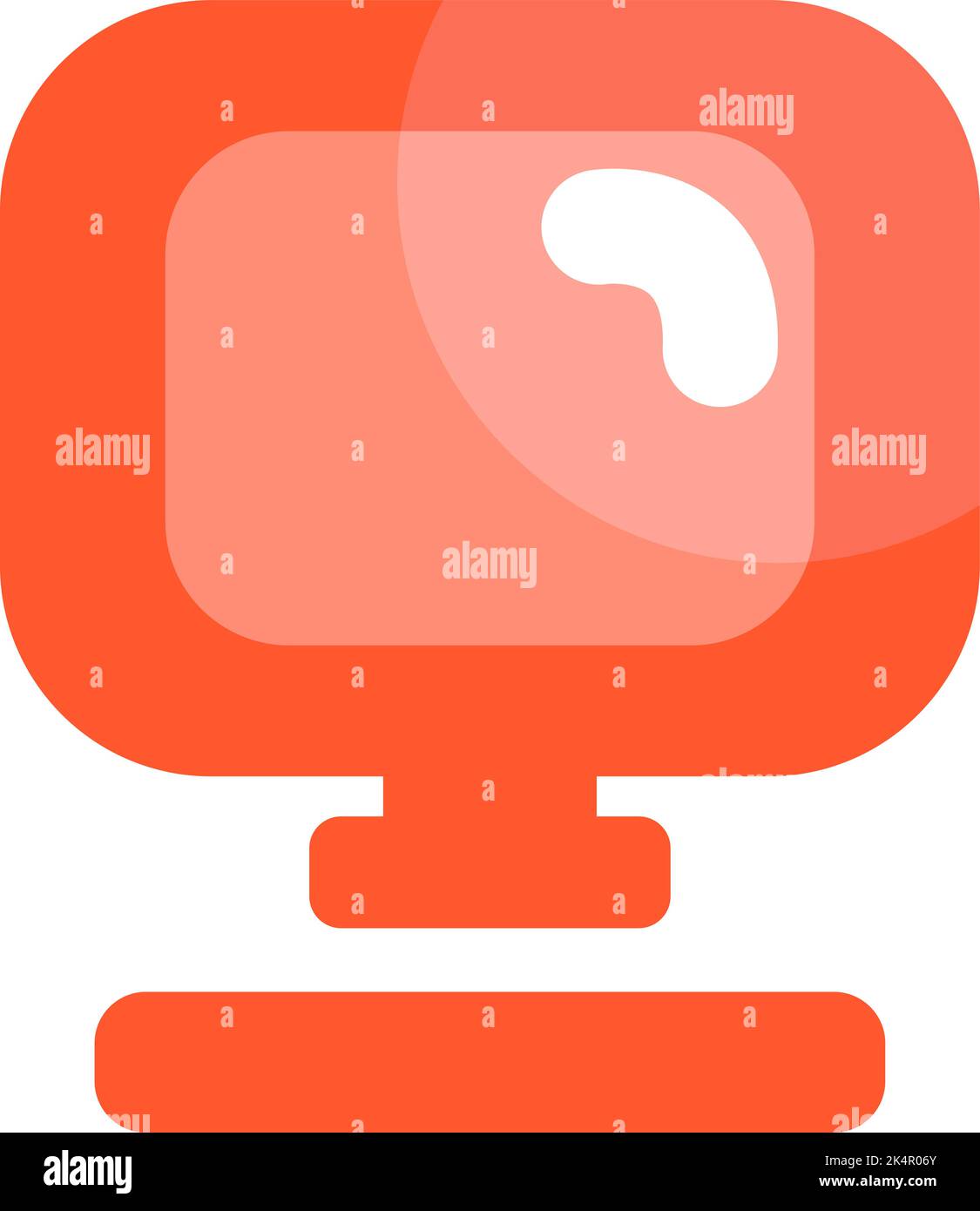 Orange computer monitor, illustration, vector on a white background ...