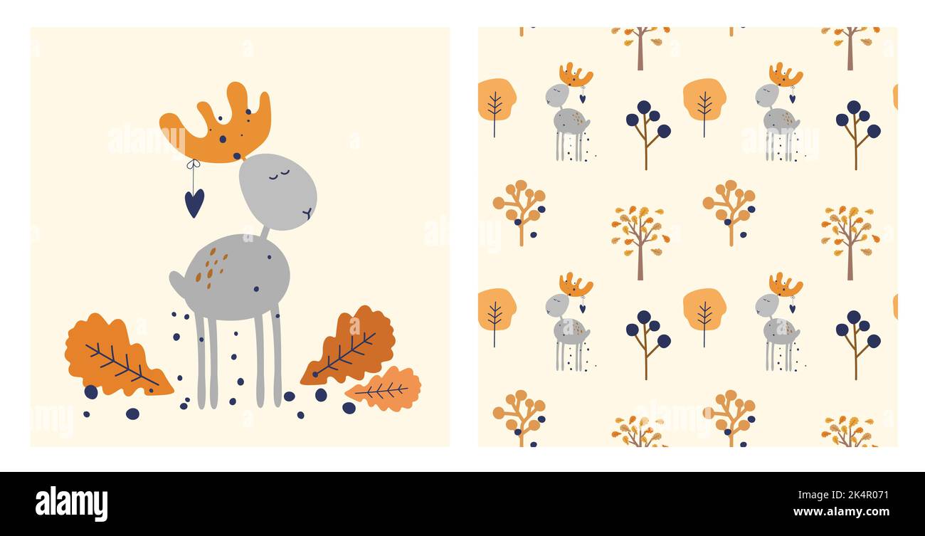 Autumn deer elk vector Stock Vector Image & Art - Alamy