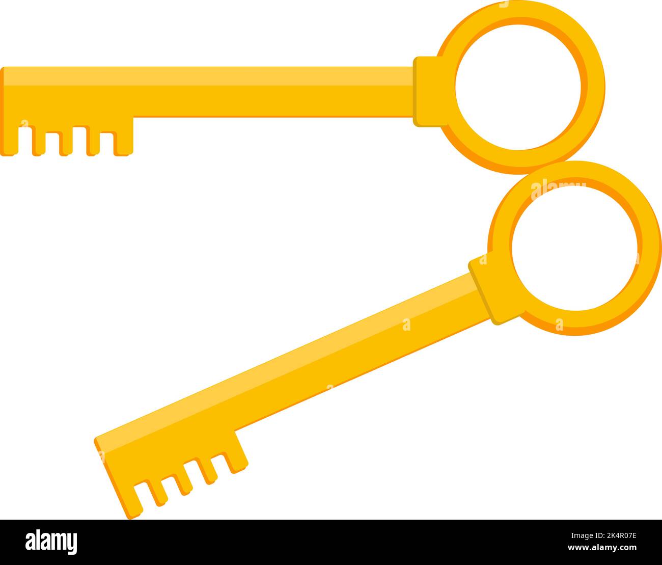 Two old keys, illustration, vector on a white background Stock Vector ...