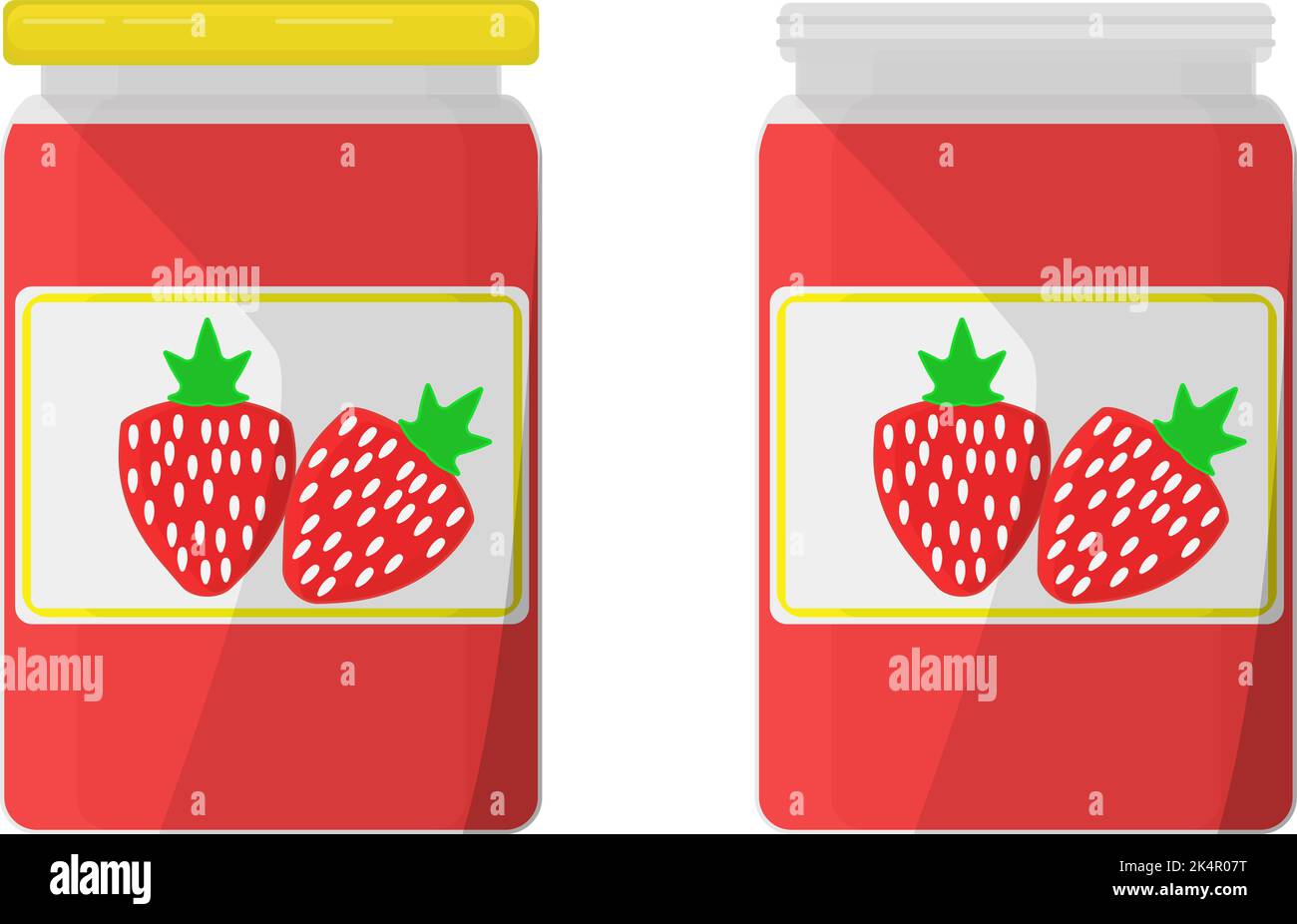 Strawberry jam, illustration, vector on a white background Stock Vector ...
