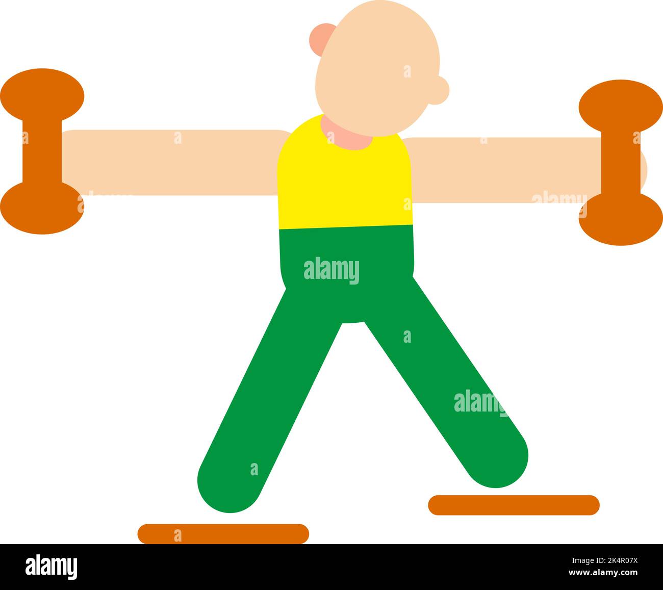 Athlete with dumbbells, illustration, vector on a white background ...