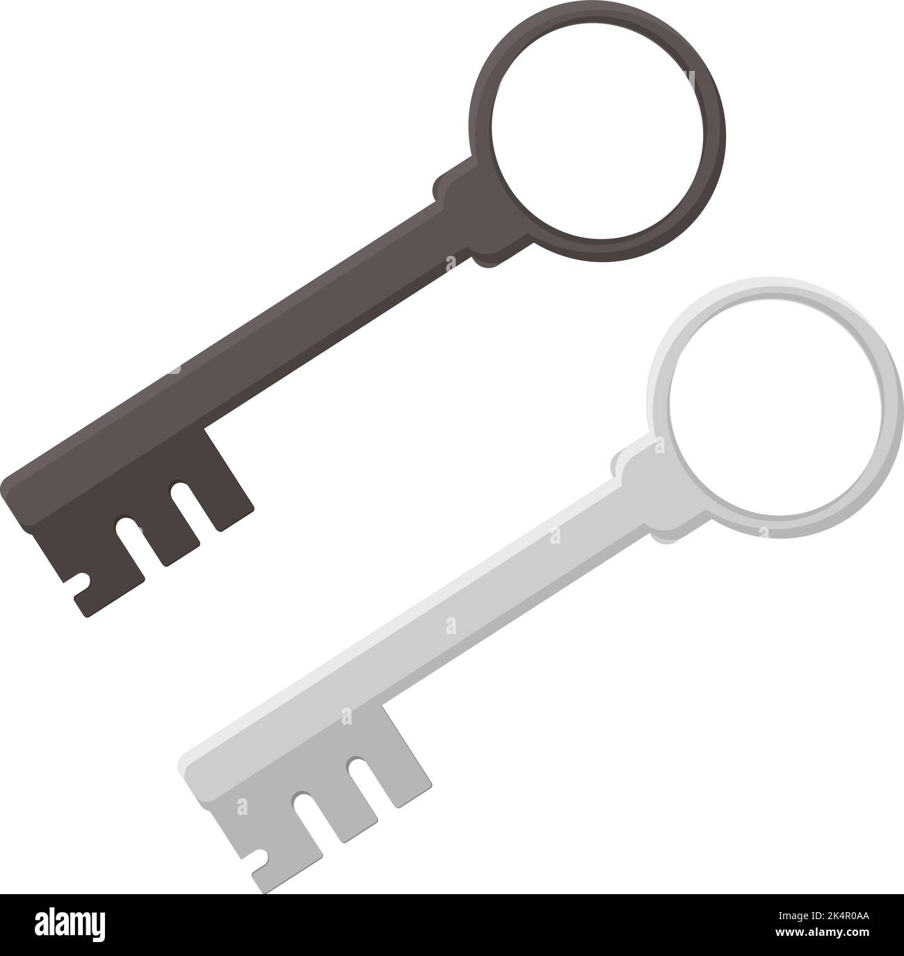 Two keys, illustration, vector on a white background Stock Vector Image ...