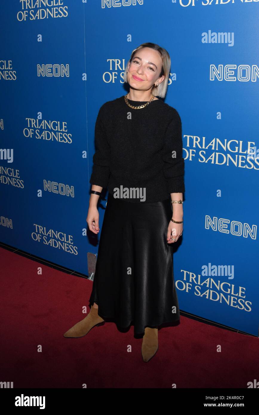 New York, USA. 03rd Oct, 2022. Kate Easton attends the Triangle of ...