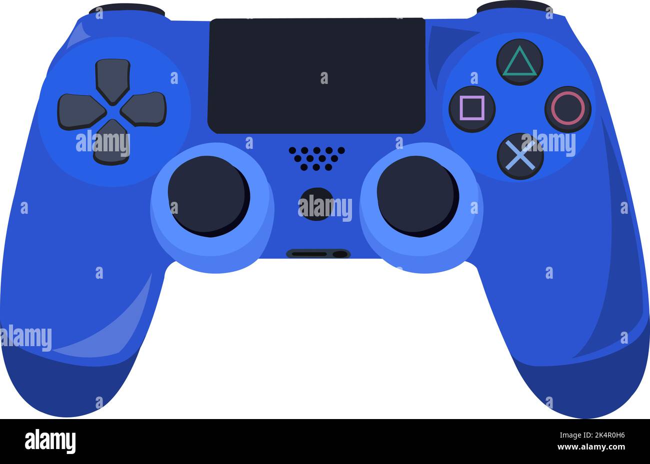 Blue game controller, illustration, vector on a white background Stock ...