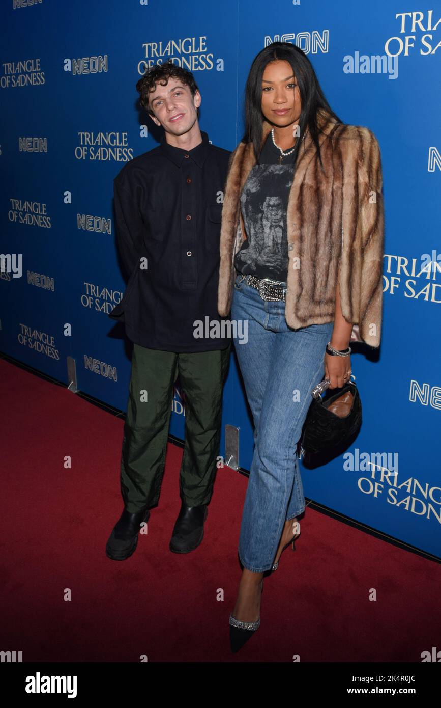 New York, USA. 03rd Oct, 2022. Ben Levi Ross and Sekai Abeni attend the ...