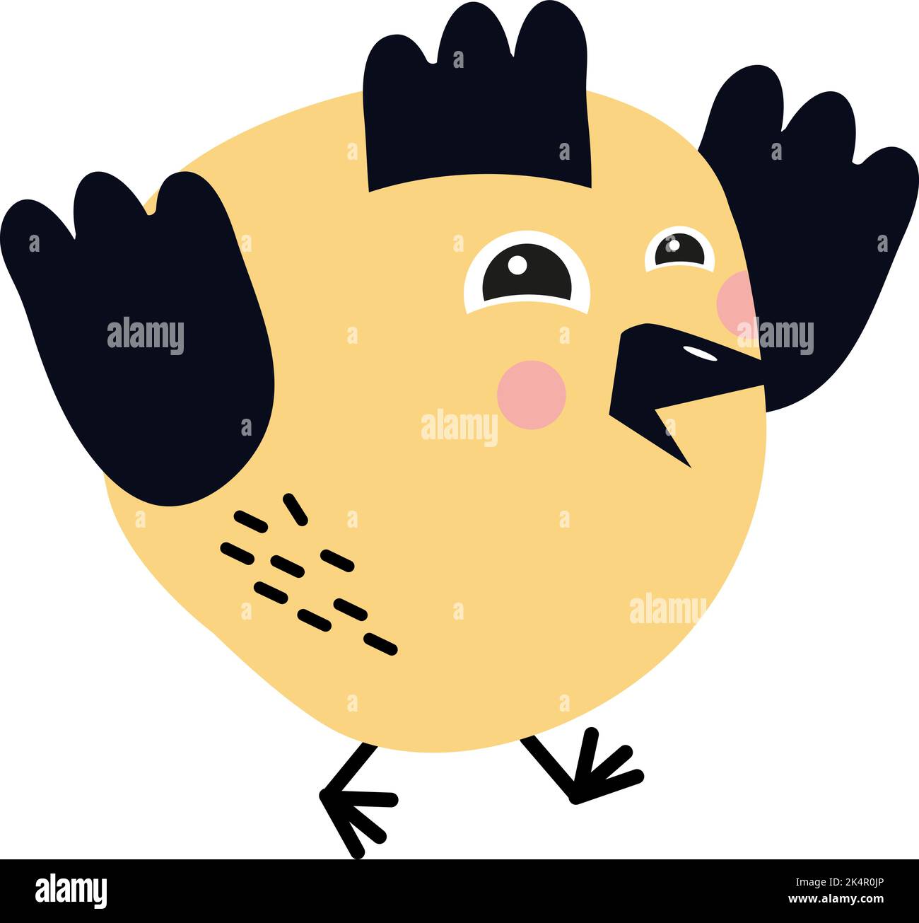 Surprised bird, illustration, vector on a white background Stock Vector ...
