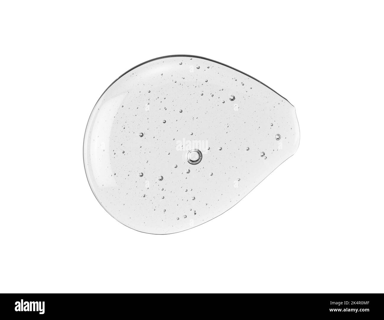 Transparent skin care liquid texture. Serum and air bubbles on white ...