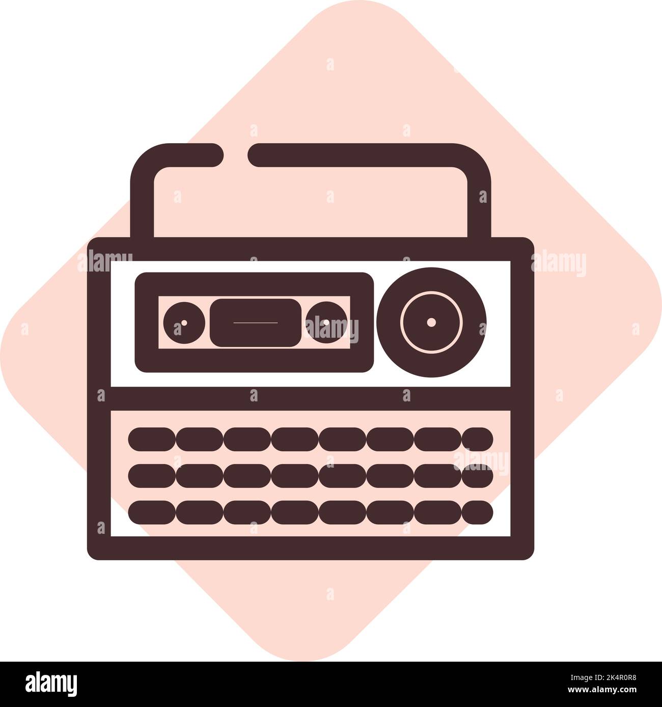 Broadcast radio device, illustration, vector on a white background ...