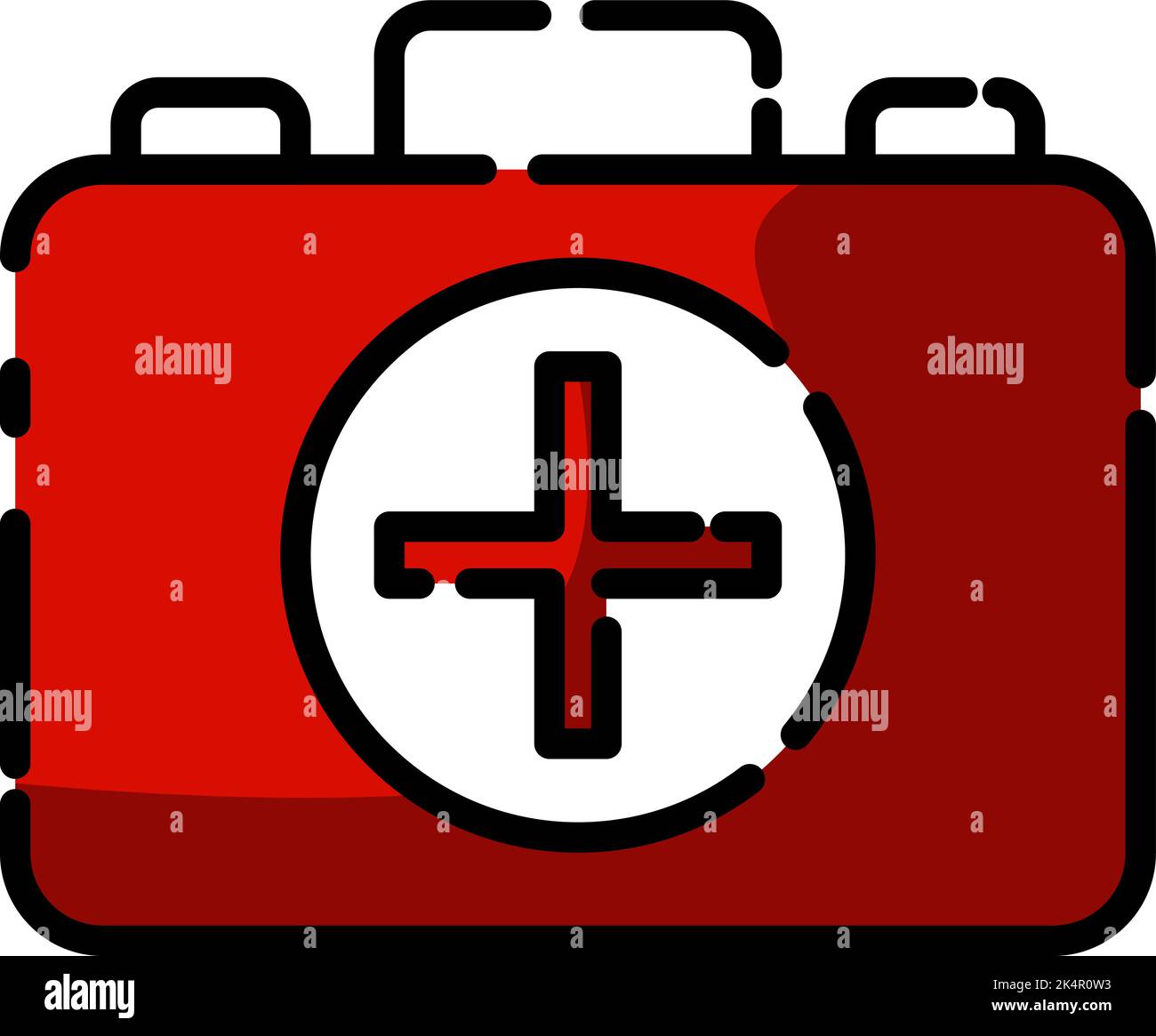Camping first aid kit, illustration, vector on a white background Stock ...