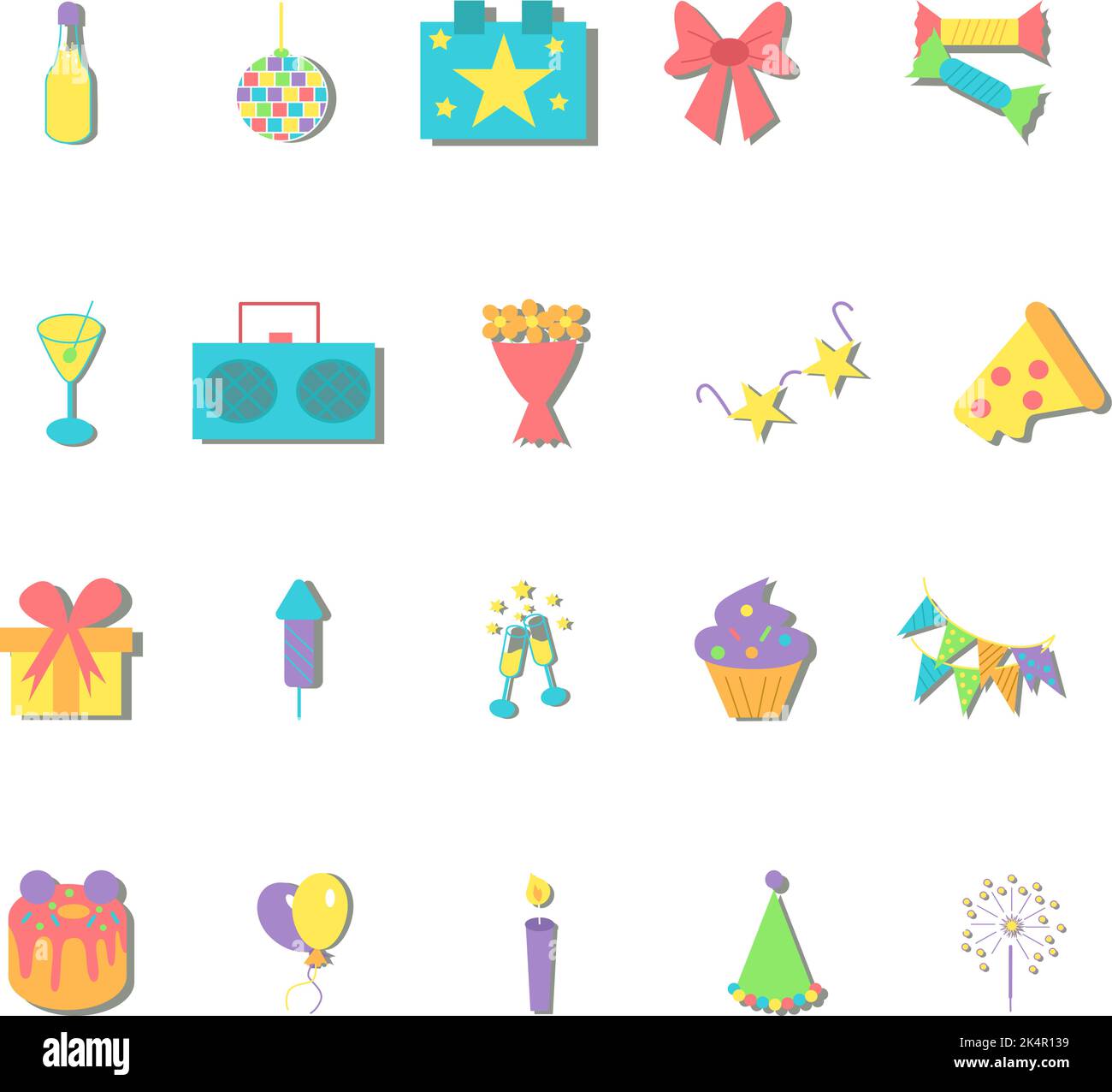 Birthday party, illustration, vector on a white background Stock Vector ...