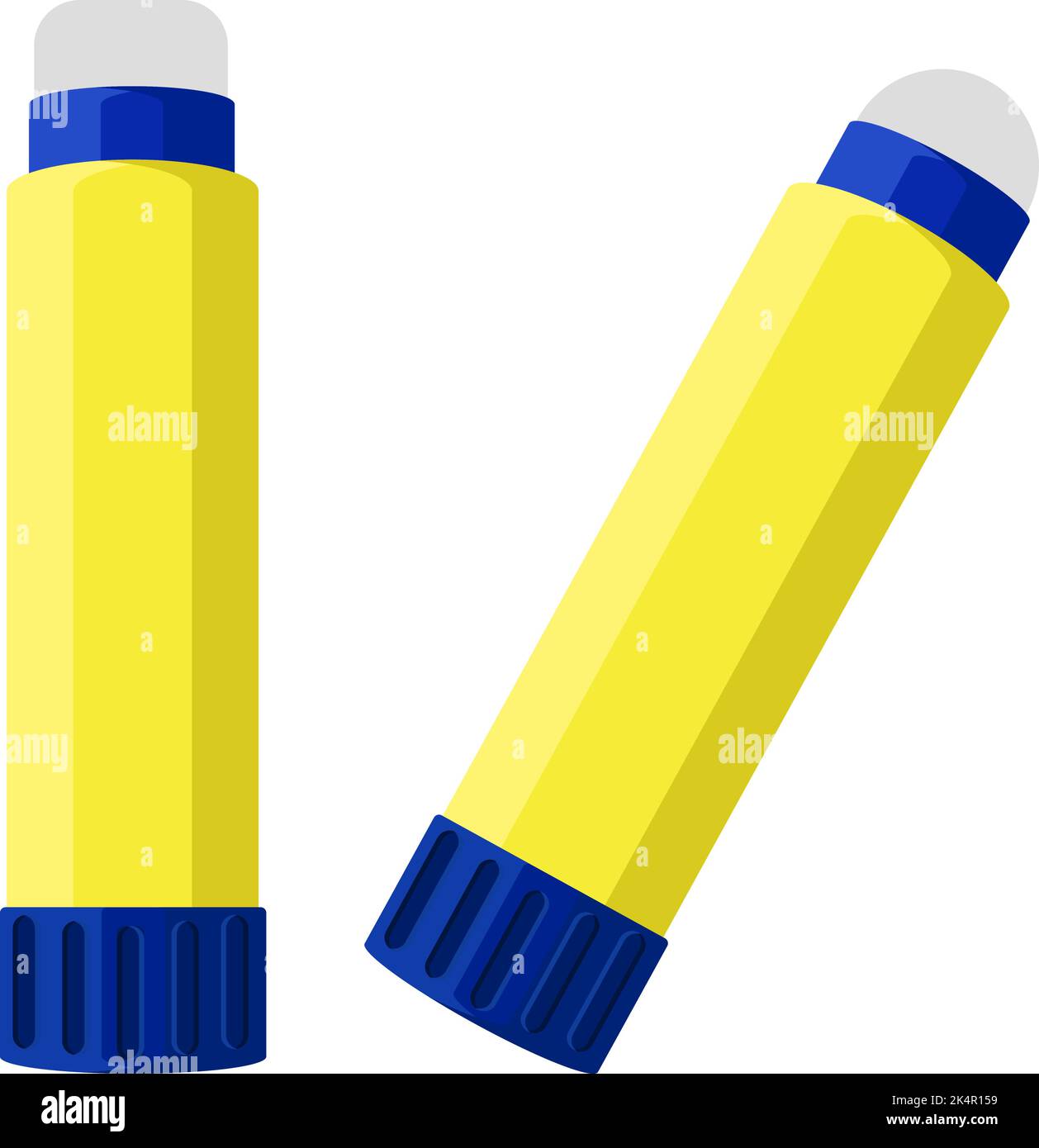 Bright yellow glue stick, illustration, vector on a white background ...
