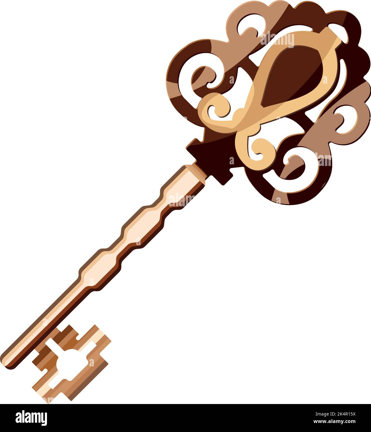 Golden key, illustration, vector on a white background Stock Vector ...