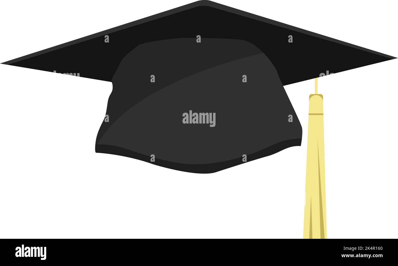 Graduation hat, illustration, vector on a white background Stock Vector ...