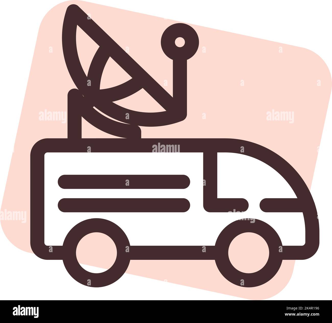 Broadcast van, illustration, vector on a white background Stock Vector ...