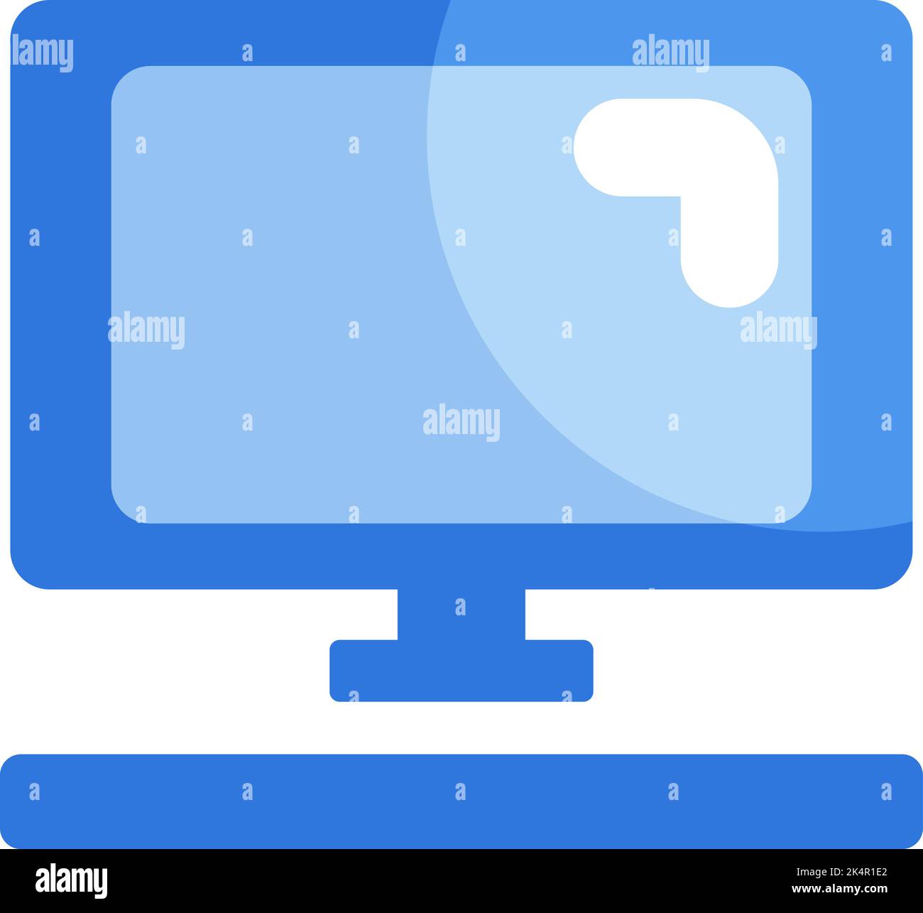 Blue computer monitor, illustration, vector on a white background Stock Vector Image & Art - Alamy