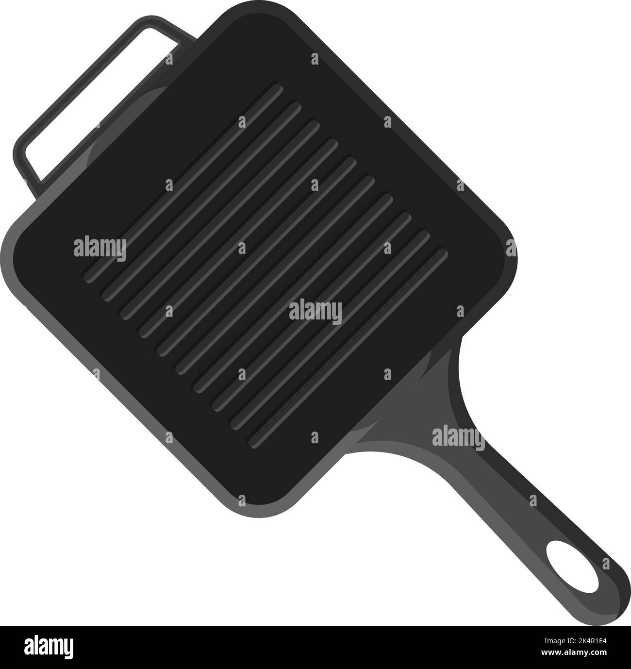 Squared grill pan, illustration, vector on a white background Stock ...