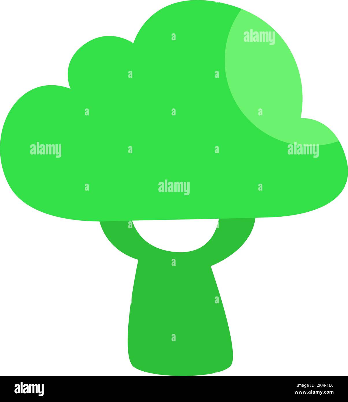Green tree, illustration, vector on a white background Stock Vector ...