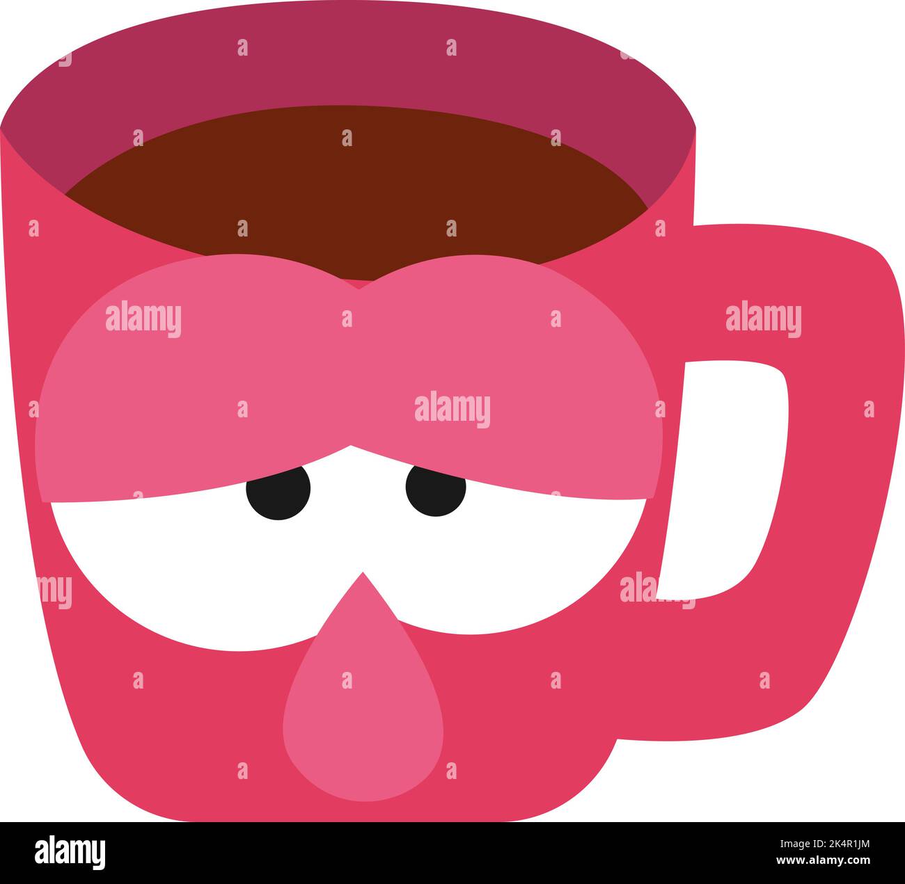 Tall pink mug, illustration, vector on a white background Stock Vector ...