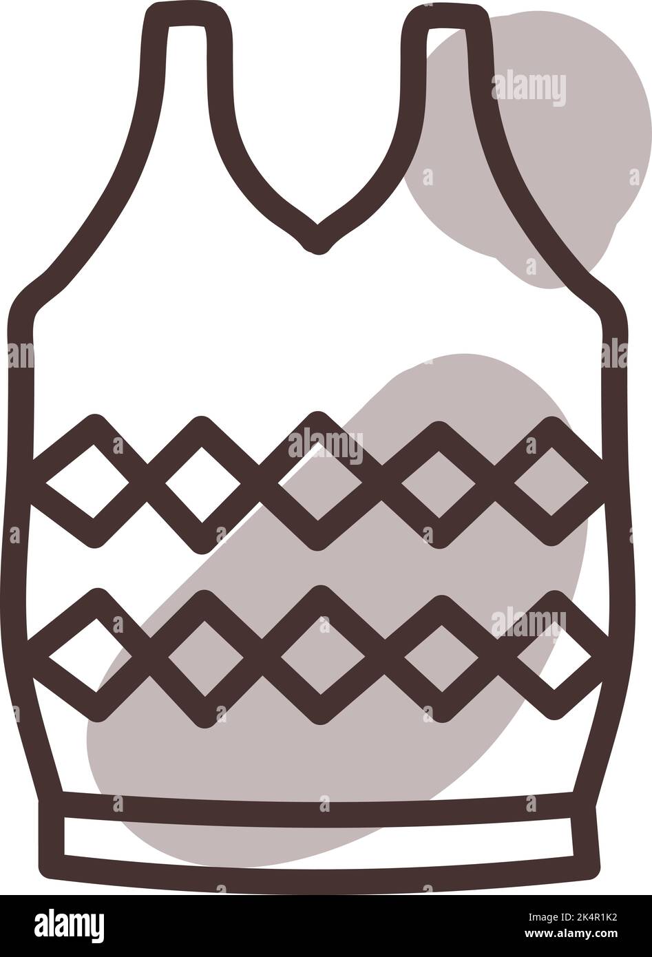 Brown vest , illustration, vector on a white background Stock Vector ...