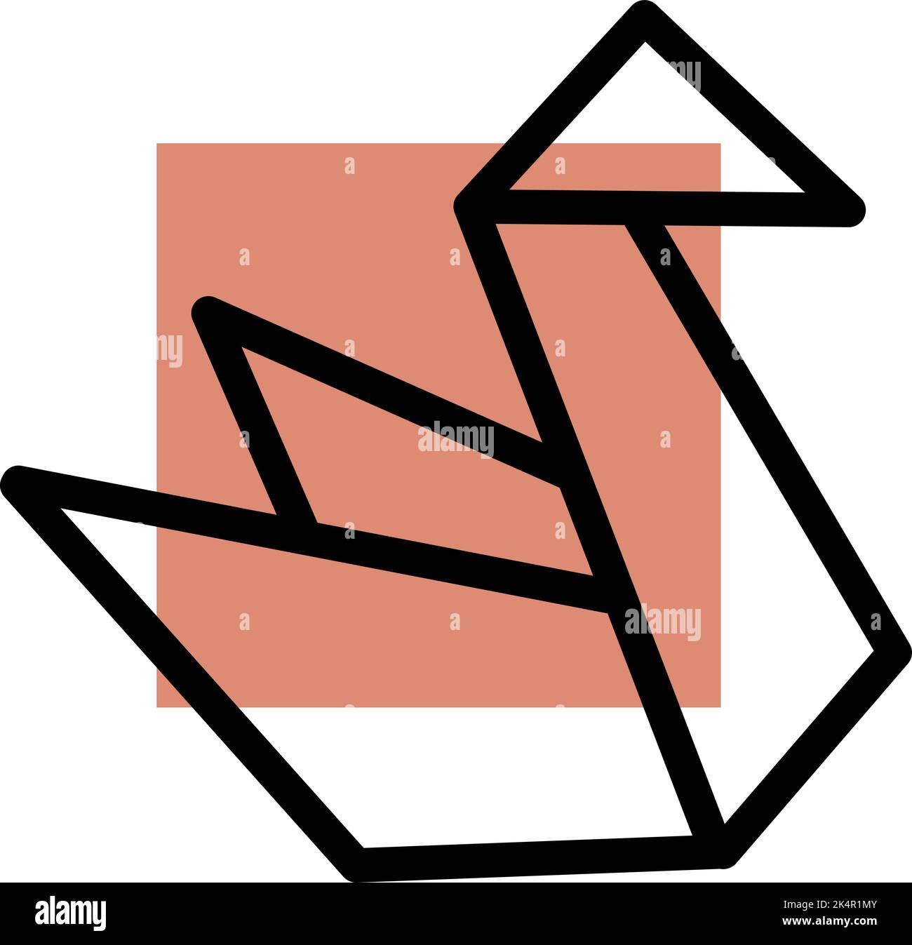 Digital origami, illustration, vector on a white background Stock ...