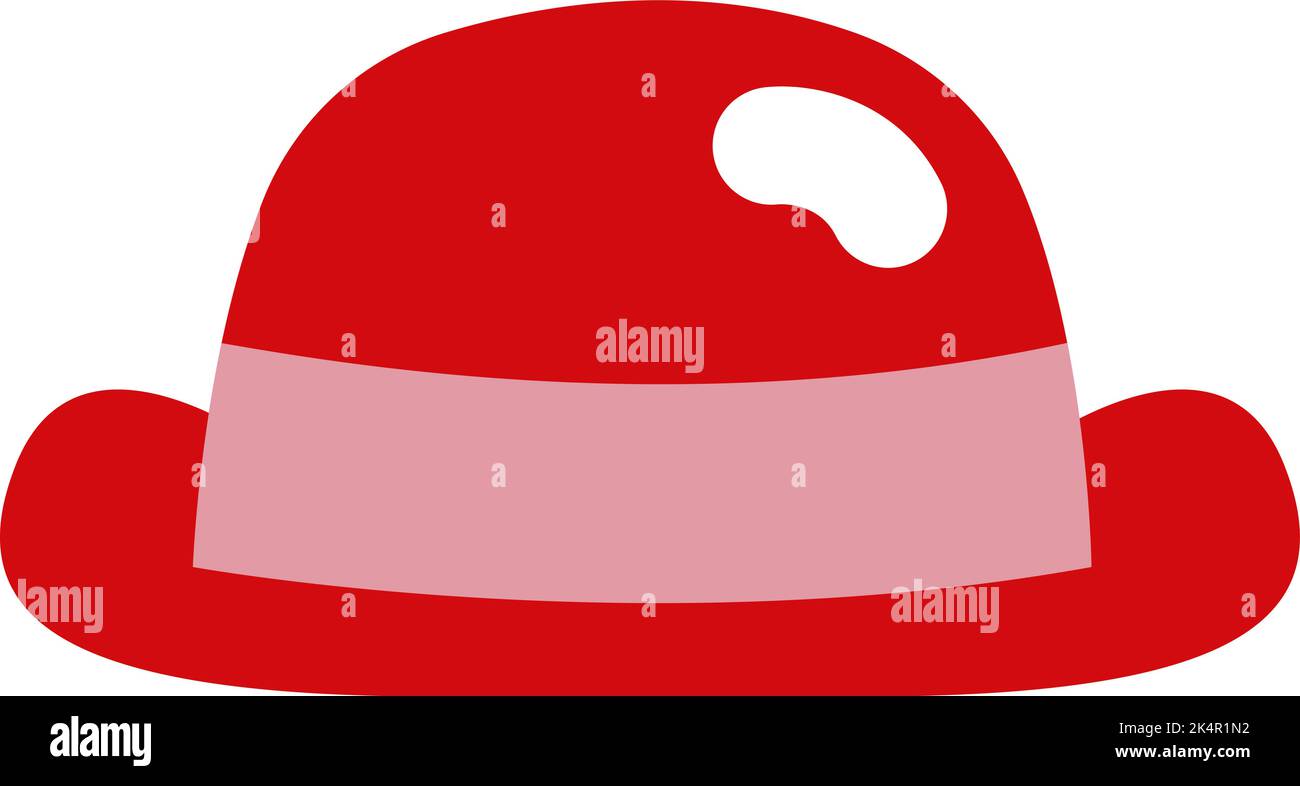 Red hat, illustration, vector on a white background Stock Vector Image ...