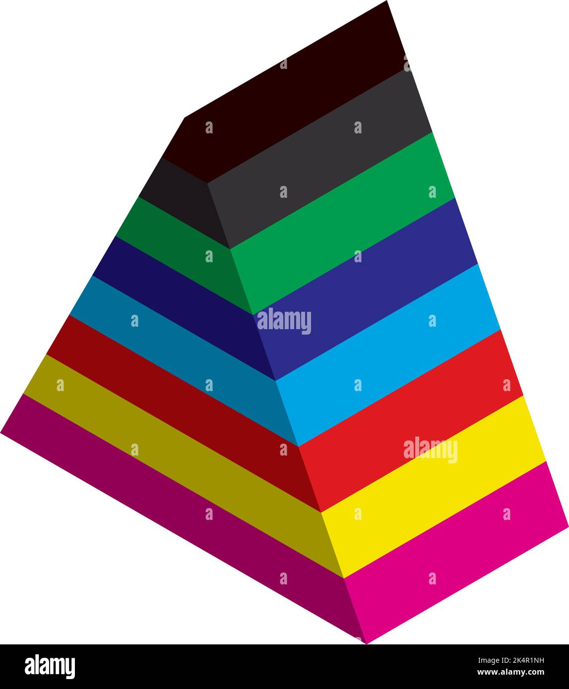 Pyramid diagram, illustration, vector on a white background Stock ...