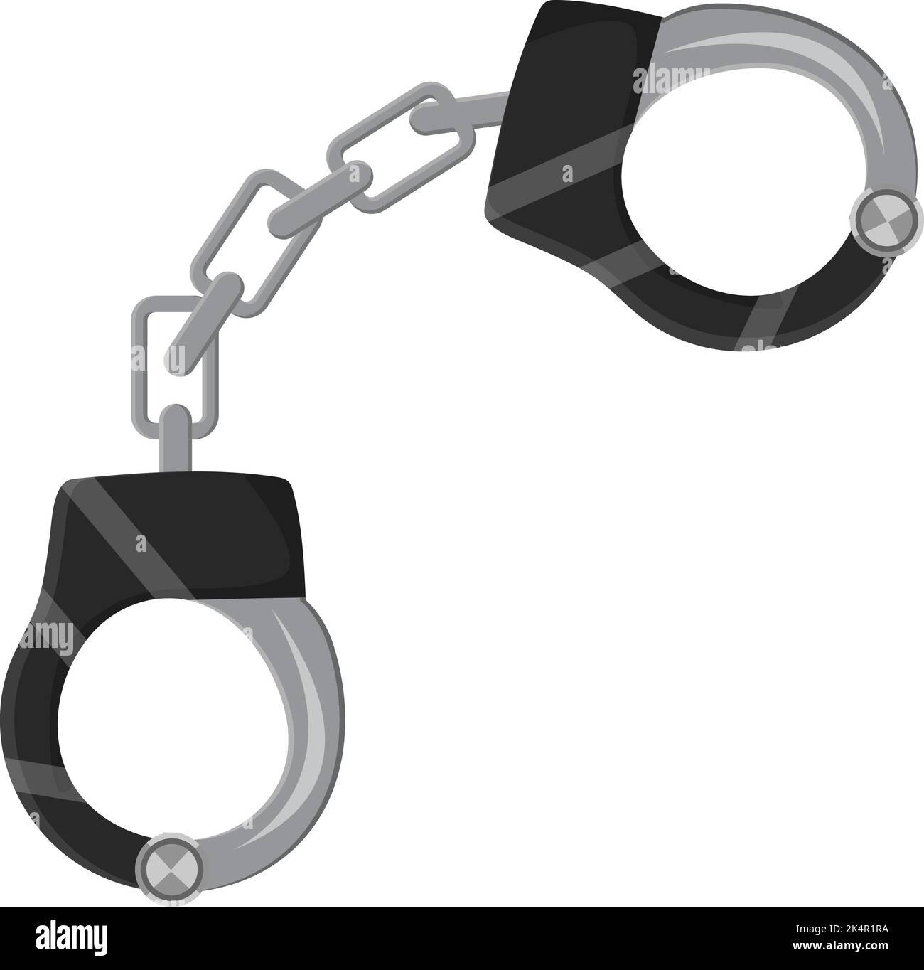 Police handcuffs, illustration, vector on a white background Stock ...