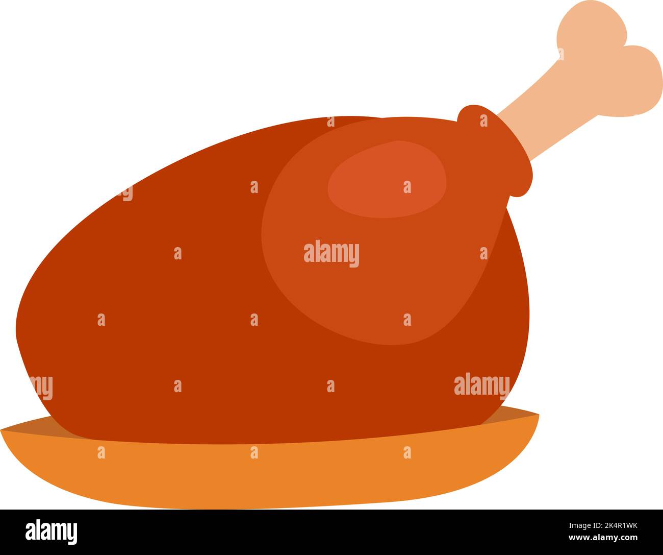 Gastronomy fried chicken, illustration, vector on a white background ...