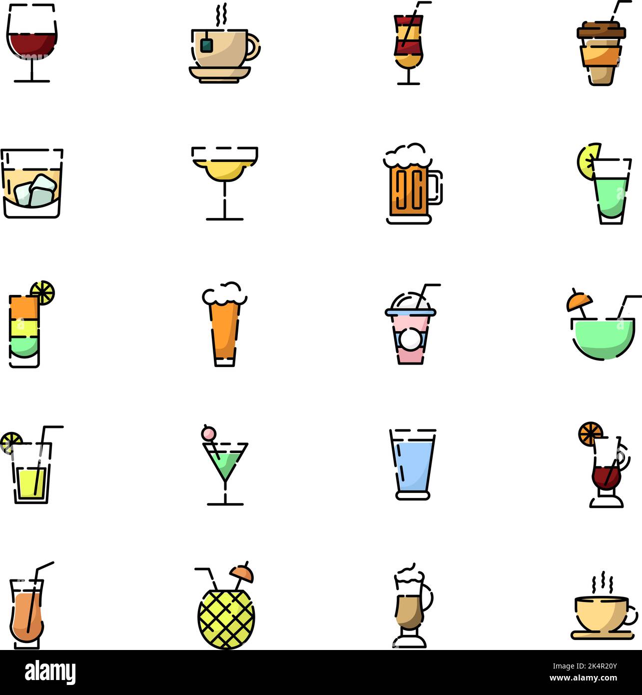 Refreshing drinks, illustration, vector on a white background Stock ...