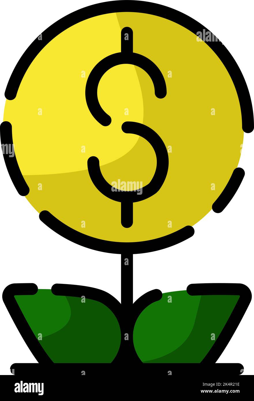 Financial money grow, illustration, vector on a white background Stock ...