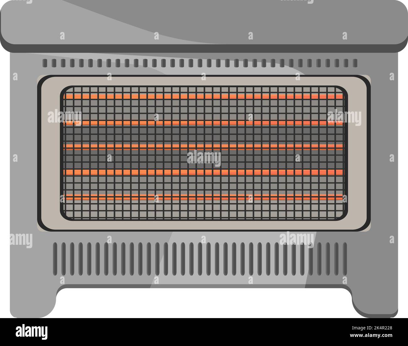 Grey electric heater, illustration, vector on a white background Stock ...