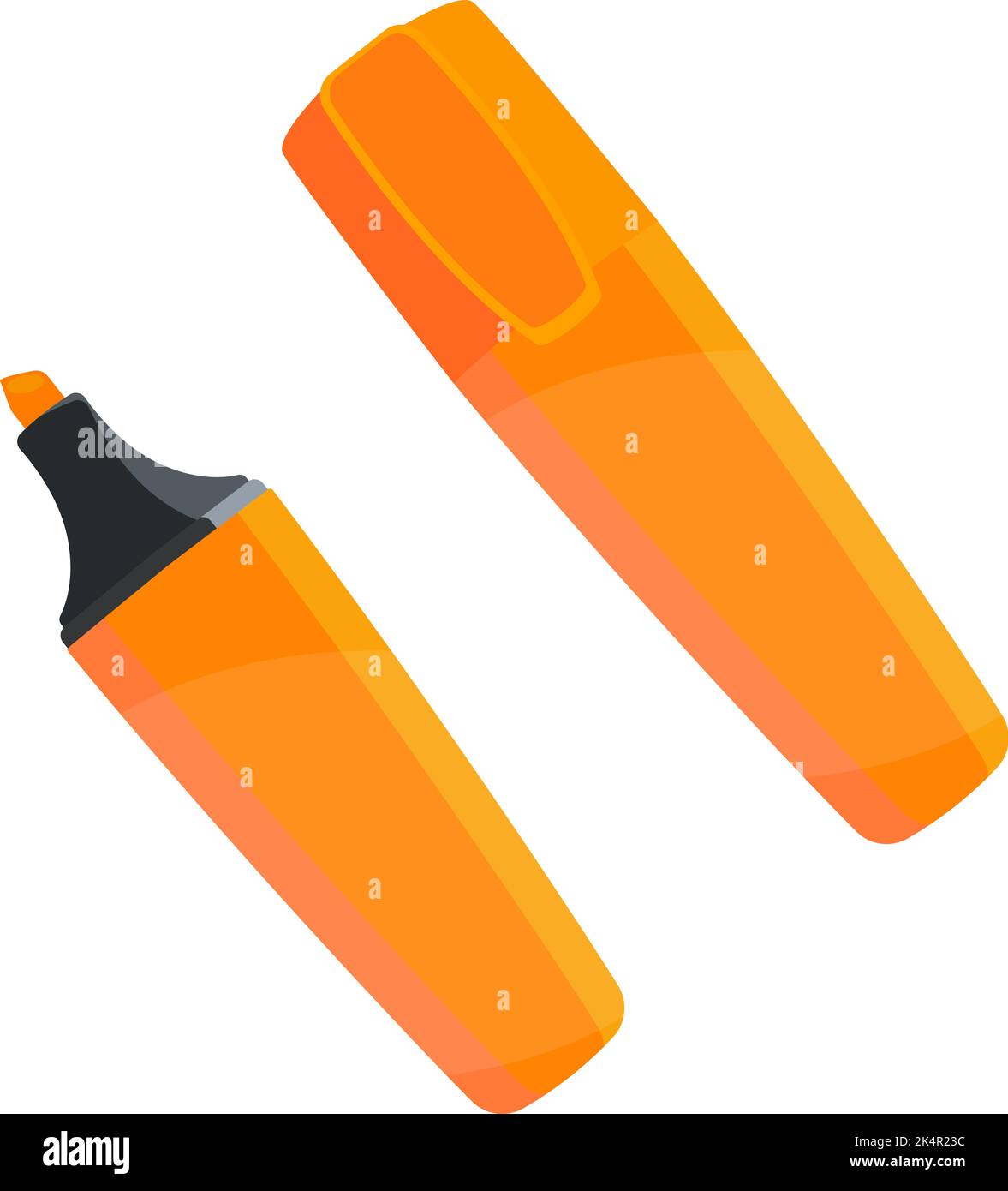Orange highlighter, illustration, vector on a white background Stock ...