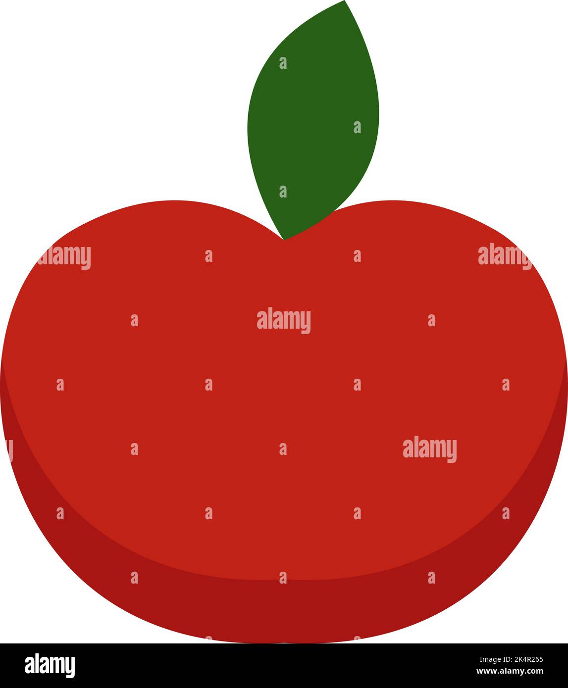 Red apple, illustration, vector on a white background Stock Vector ...